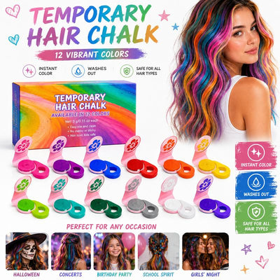 12-Color Temporary Hair Chalk for Kids – MB-Finds