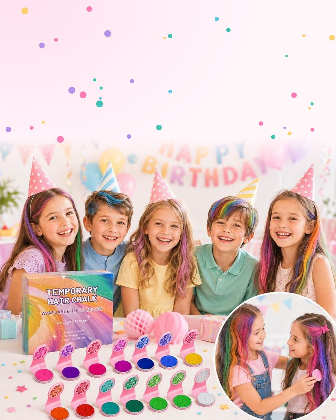 12-Color Temporary Hair Chalk for Kids – MB-Finds
